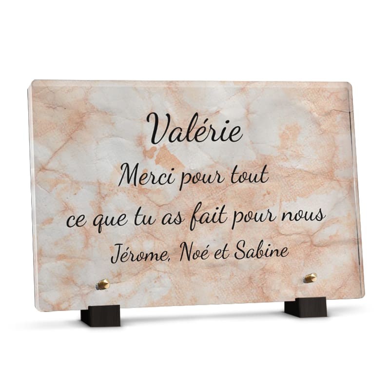 Plaque rectangle motif marbre rose